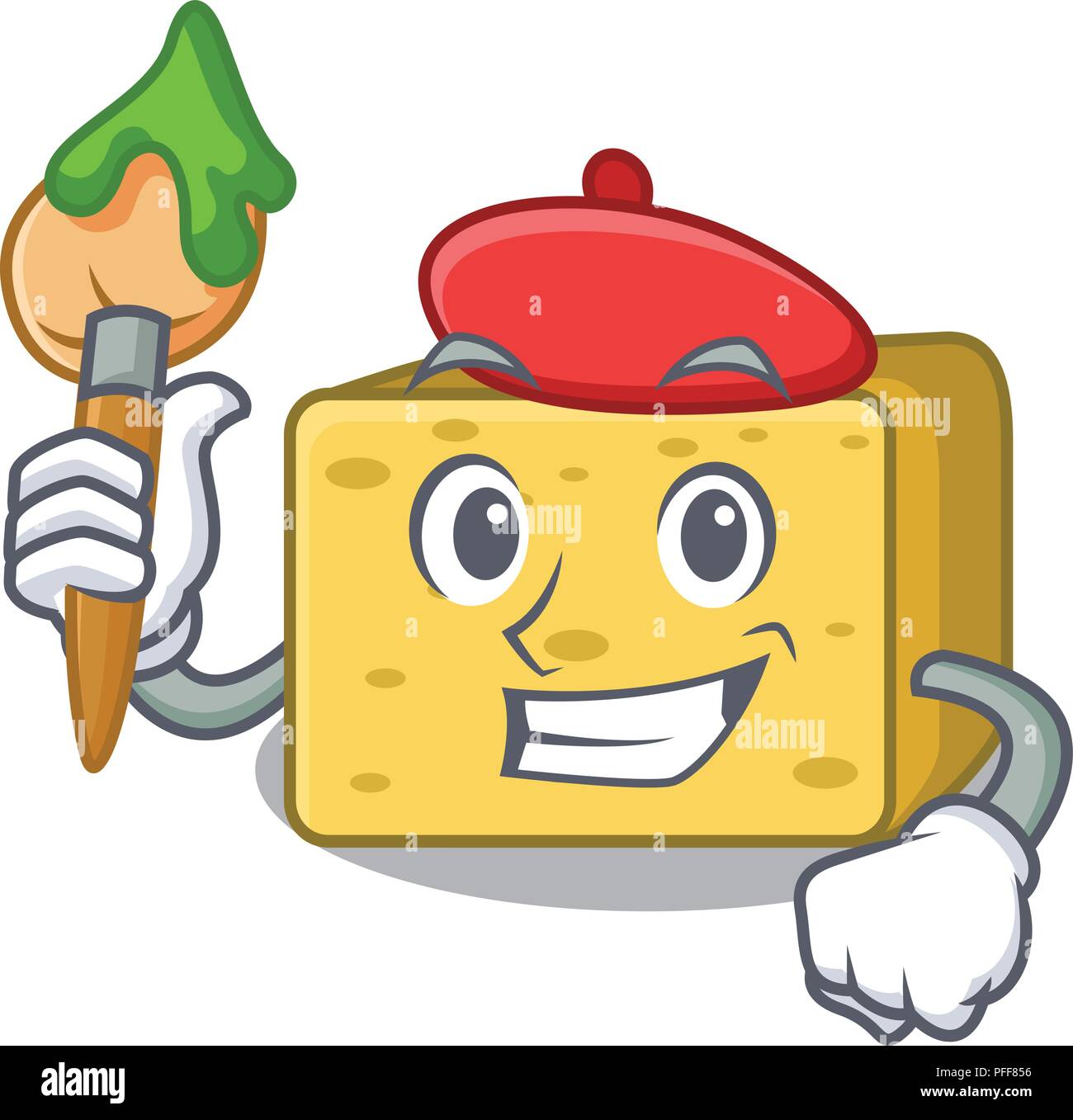Artist gouda cheese character cartoon Stock Vector Image & Art - Alamy