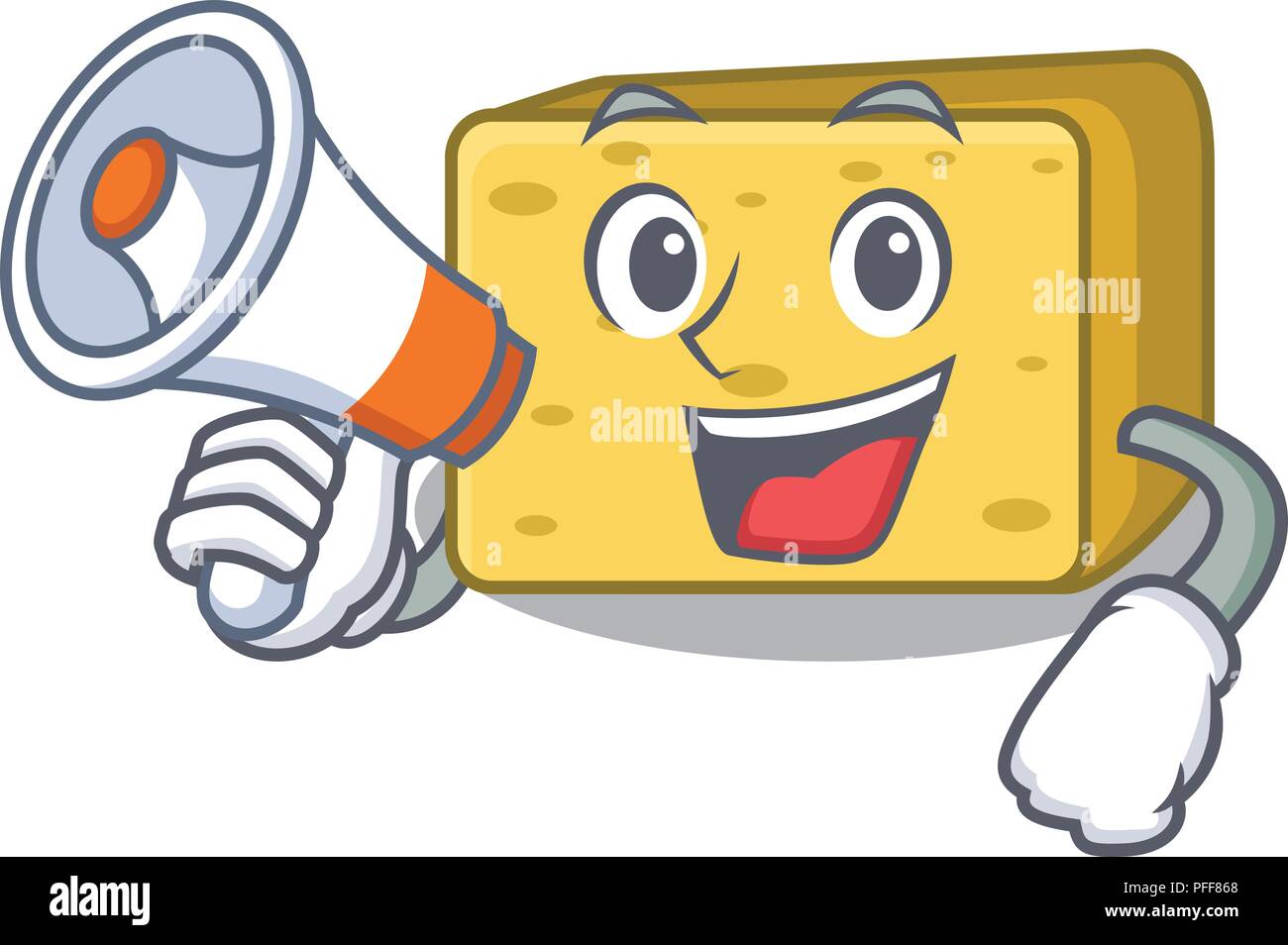 With megaphone gouda cheese character cartoon Stock Vector Image & Art ...