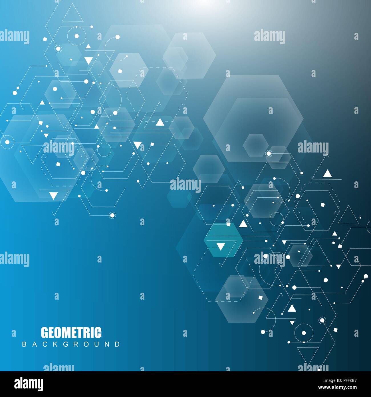 Hexagonal Abstract Background Big Data Visualization Global Network Connection Medical