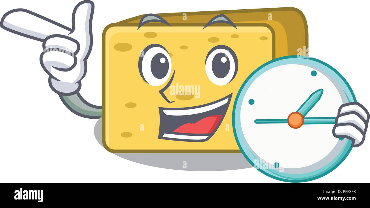 With clock character fresh gouda cheese Stock Vector Image & Art - Alamy