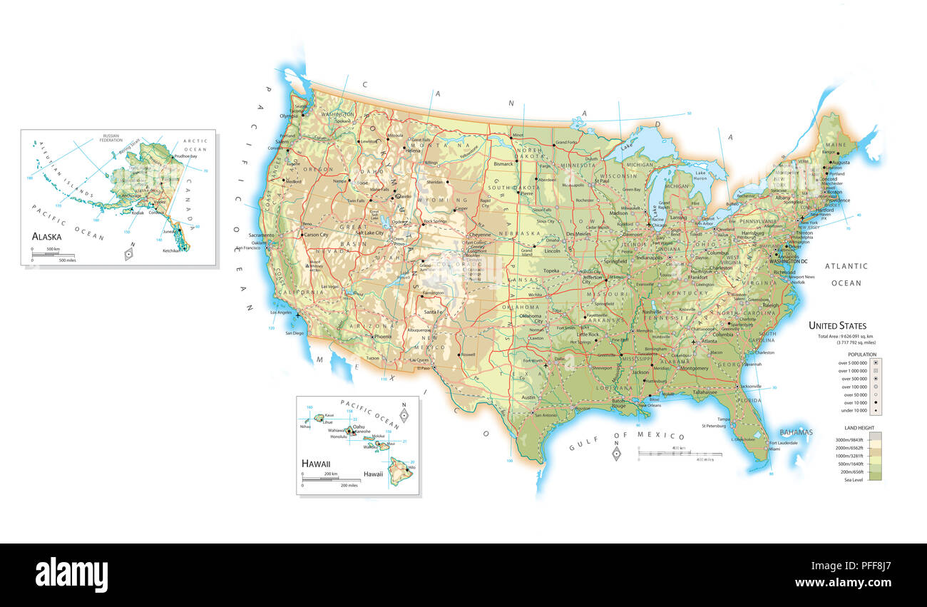 Map of the United States of America Stock Photo - Alamy