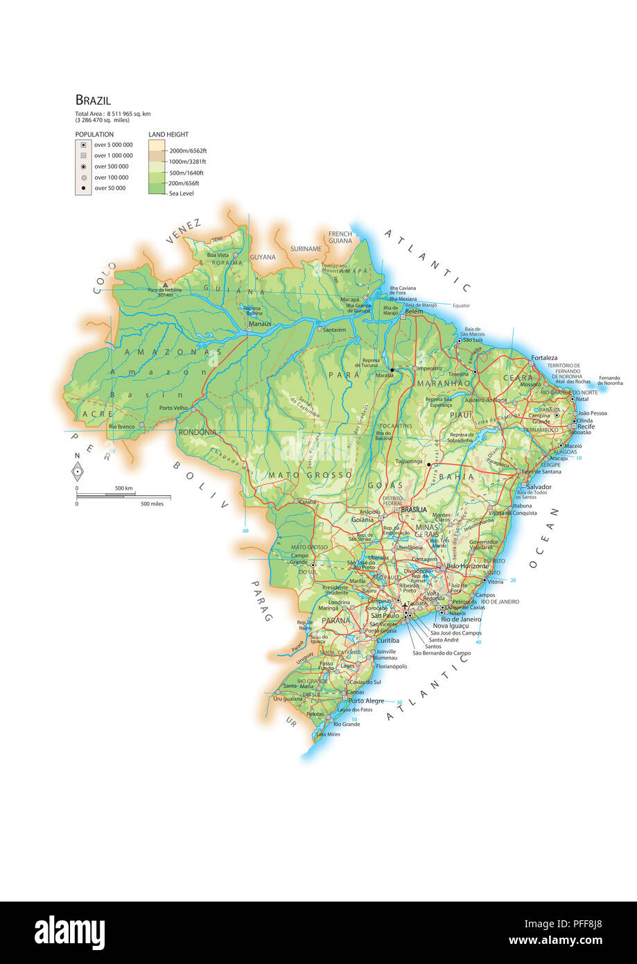 Map of Brazil Stock Photo - Alamy