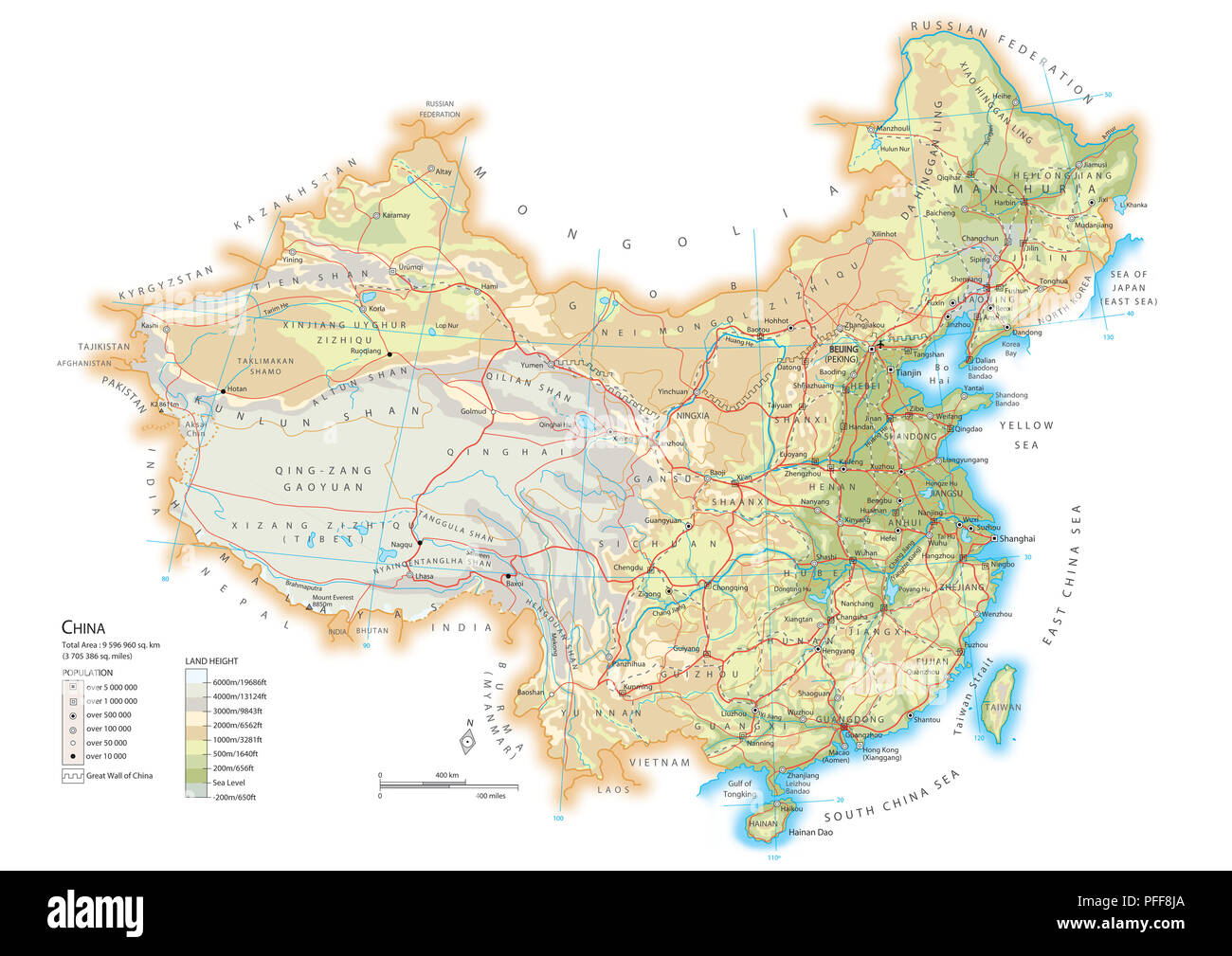 Map of China Stock Photo - Alamy