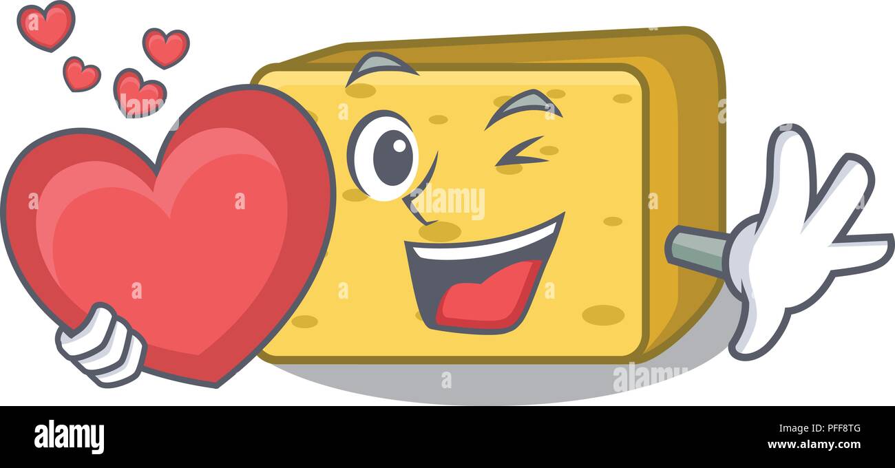 With heart gouda cheese pieces cartoon Stock Vector Image & Art - Alamy