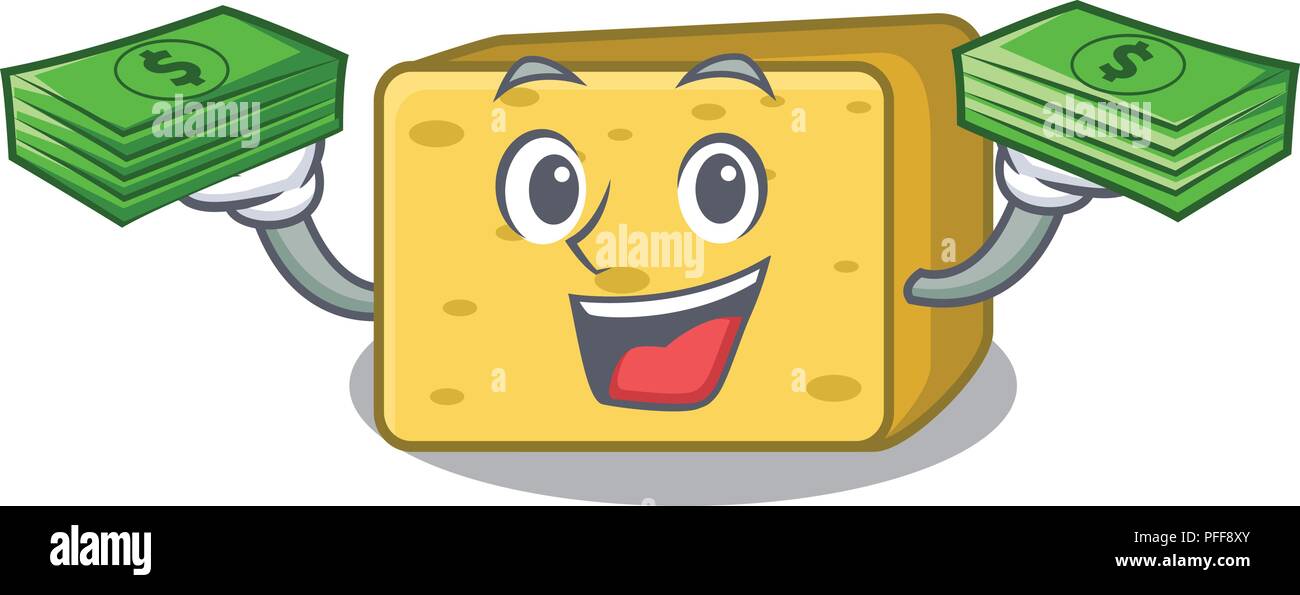 With money gouda cheese pieces cartoon Stock Vector Image & Art - Alamy