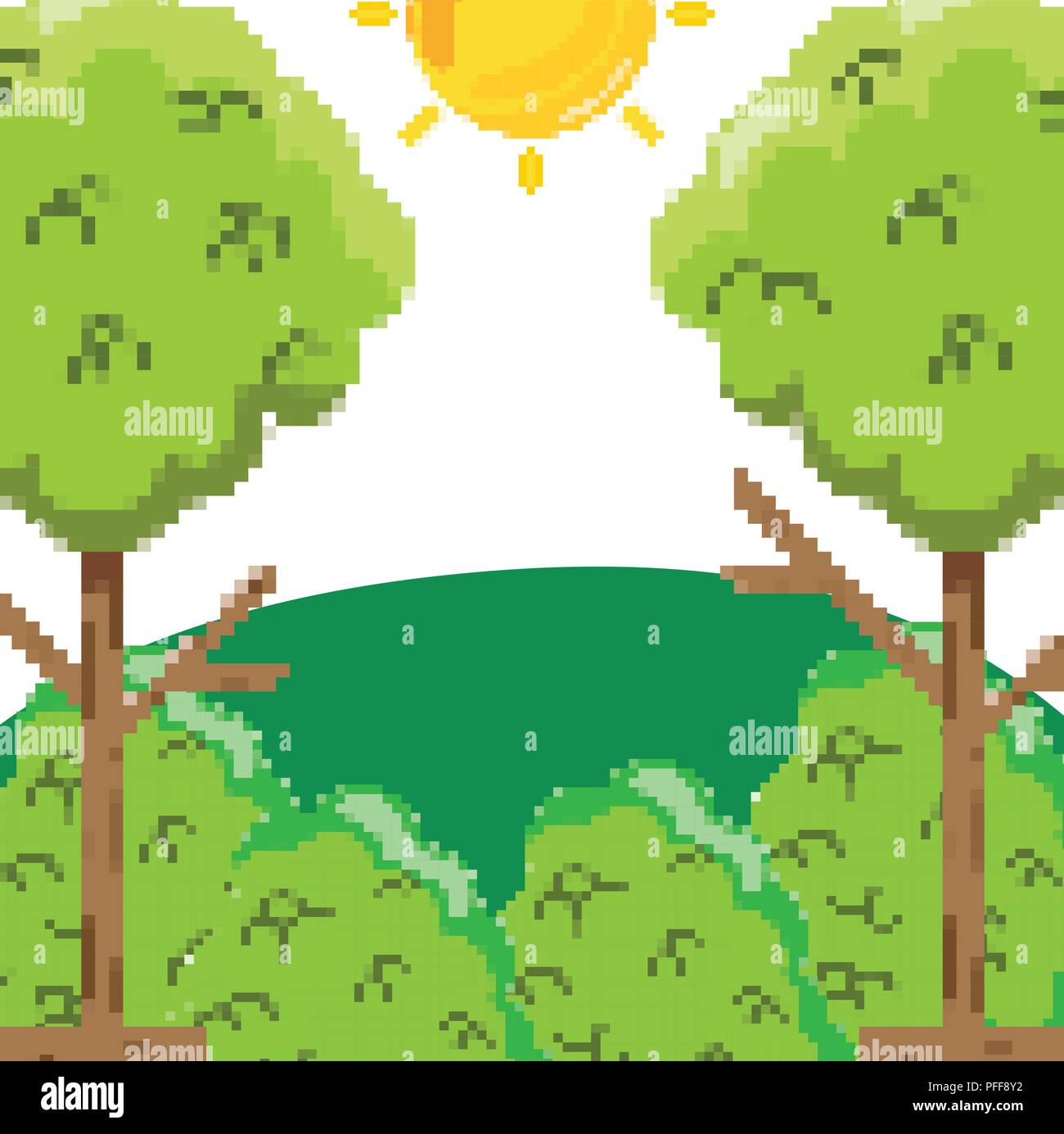 Pixelated forest scenery Stock Vector Image & Art - Alamy