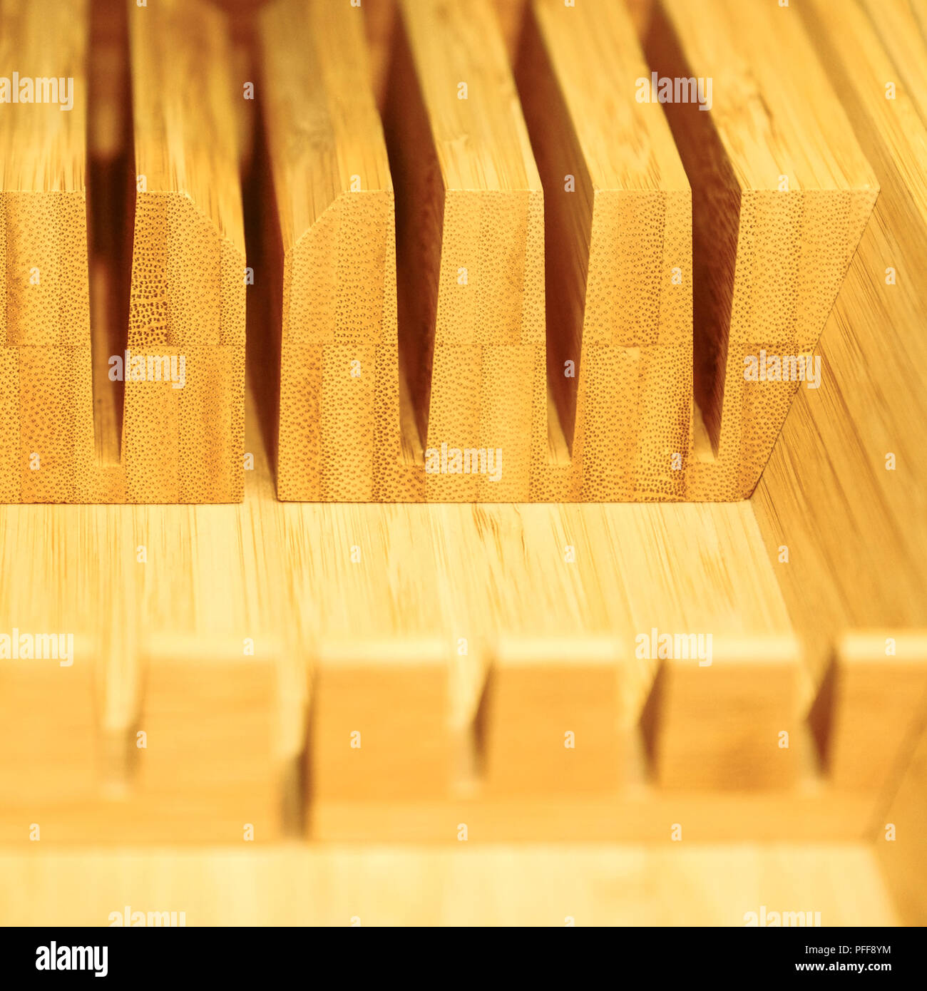 Bamboo drawer surface. Texture Wooden Background. Box with cells made ...