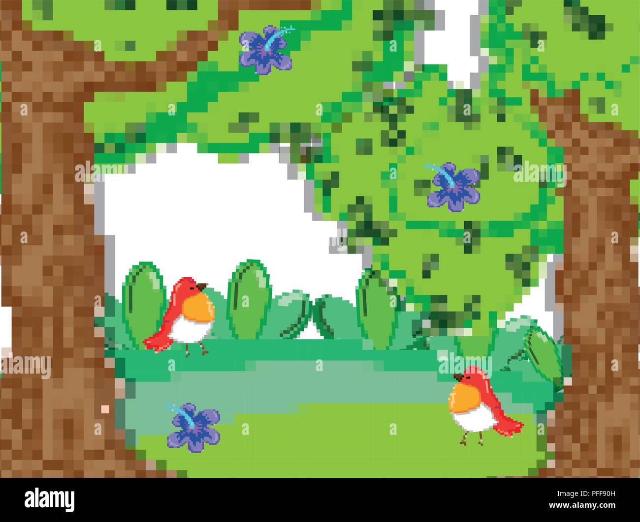 Pixelated forest scenery Stock Vector Image & Art - Alamy