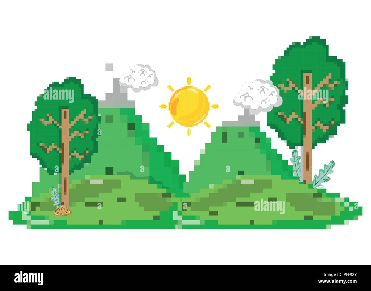 Pixelated forest scenery Stock Vector Image & Art - Alamy