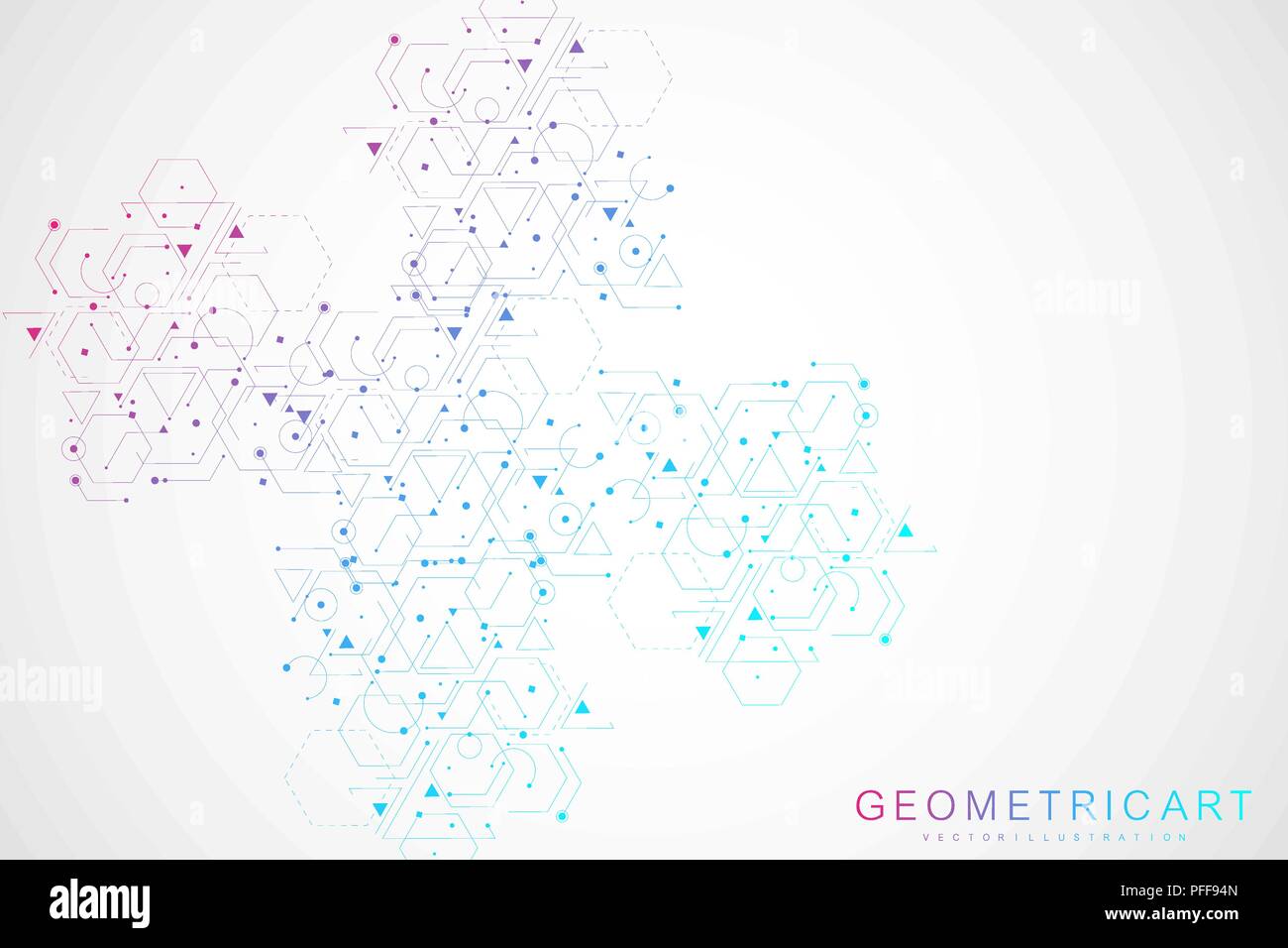 Science network pattern, connecting lines and dots. Global network connection vector Stock ...