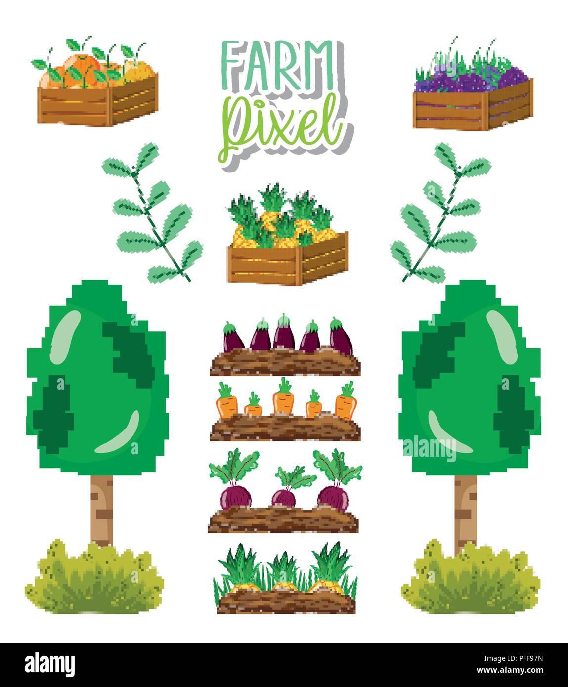 Farm pixel cartoons Stock Vector Image & Art - Alamy