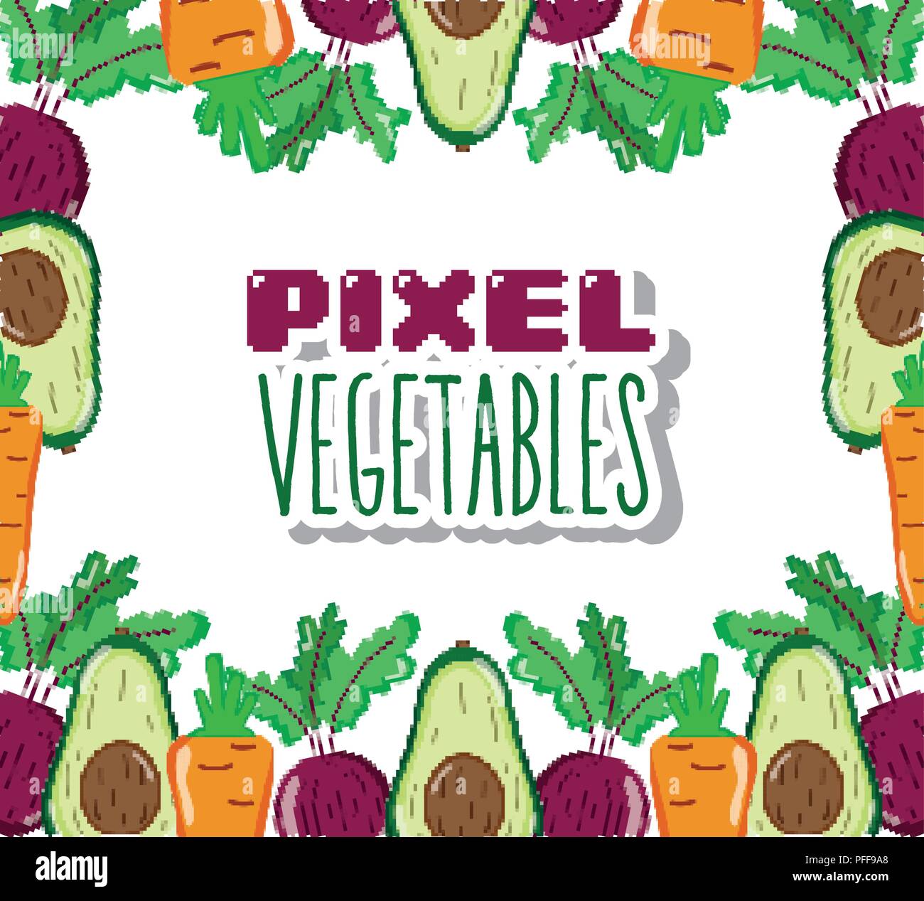 Pixel vegetables Stock Vector Images - Alamy