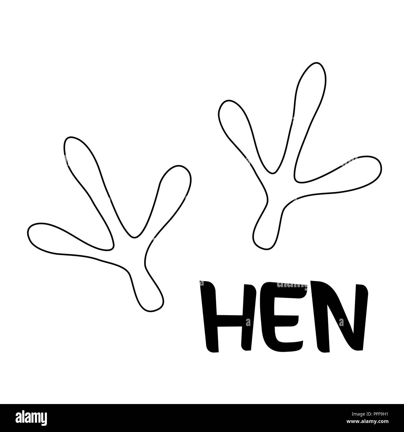 Cartoon chicken animal outline vector hi-res stock photography and ...