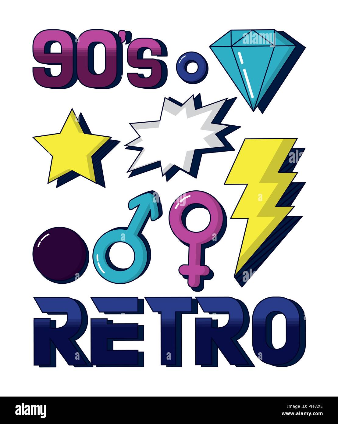 90s retro card design Stock Vector Image & Art - Alamy