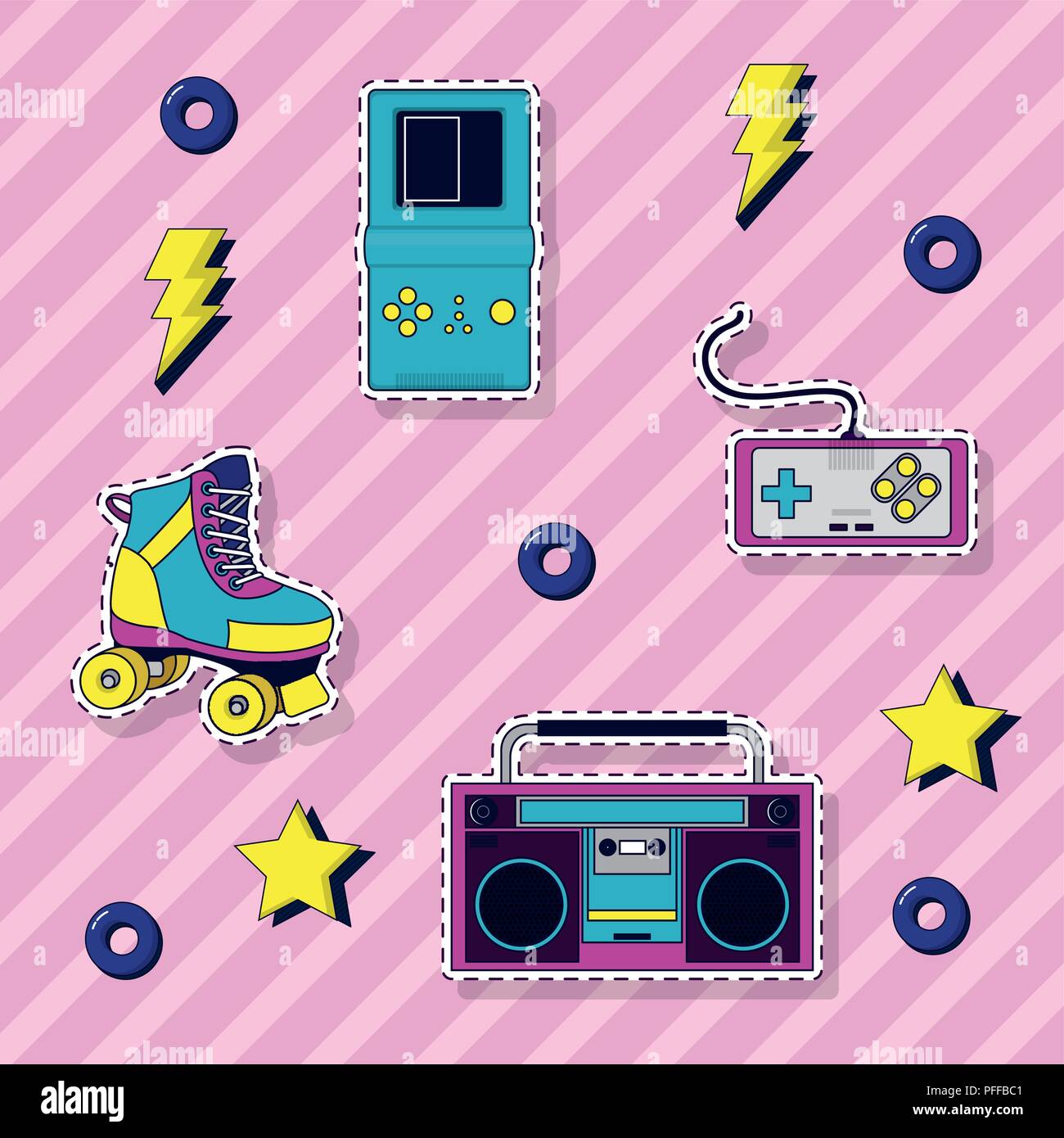 Set of 90s elements and technology Stock Vector Image & Art - Alamy