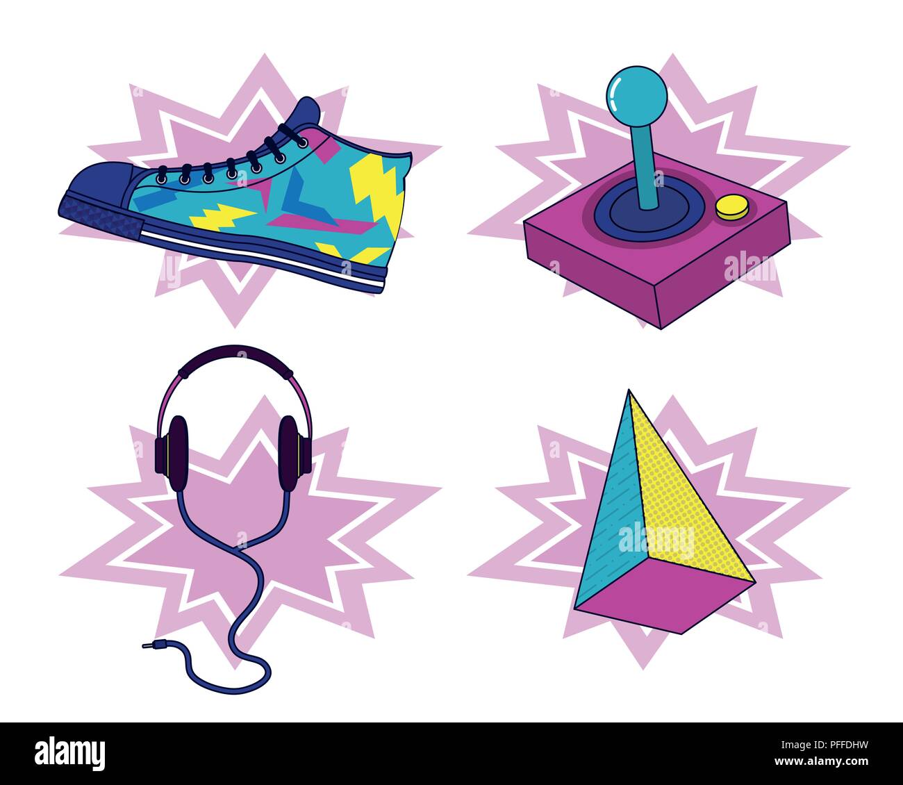 Set of 90s elements and technology Stock Vector Image & Art - Alamy