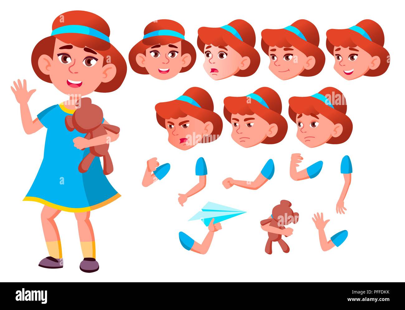 Girl, Child, Kid, Teen Vector. Friend. Clever Positive Person. Face ...