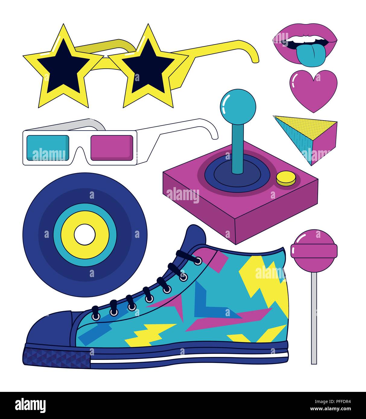 Set of 90s elements and technology Stock Vector Image & Art - Alamy