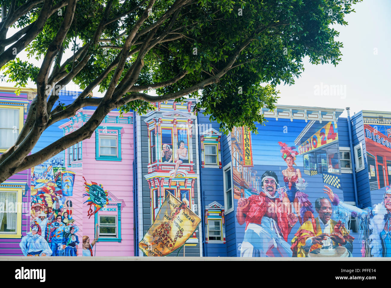 San Francisco, AUG 17: Morning view of the Beautiful and colorful ...