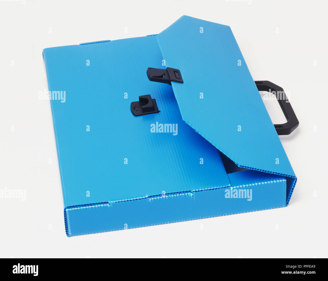Blue box folder made of cardboard Stock Photo - Alamy