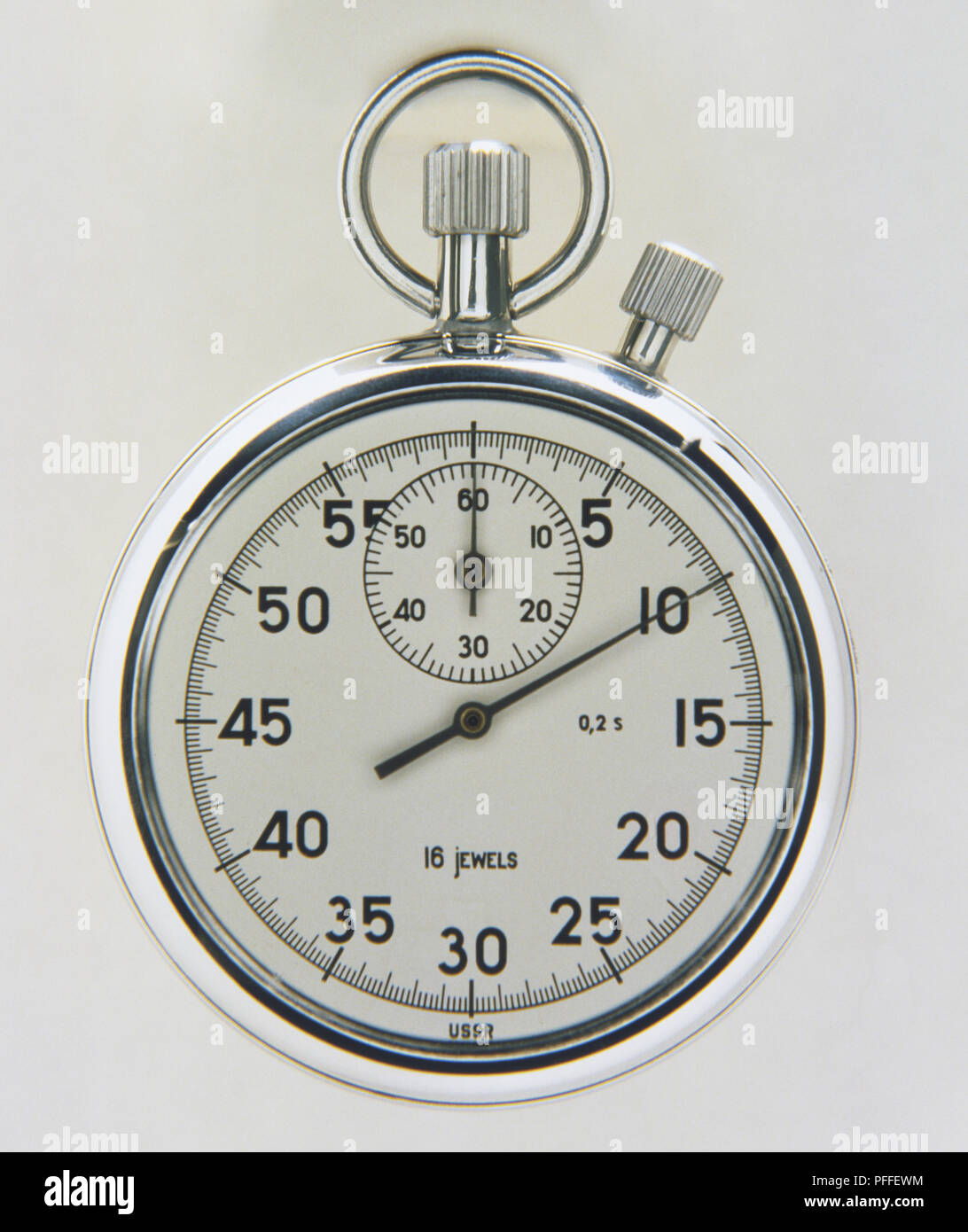 A stopwatch, front view Stock Photo - Alamy