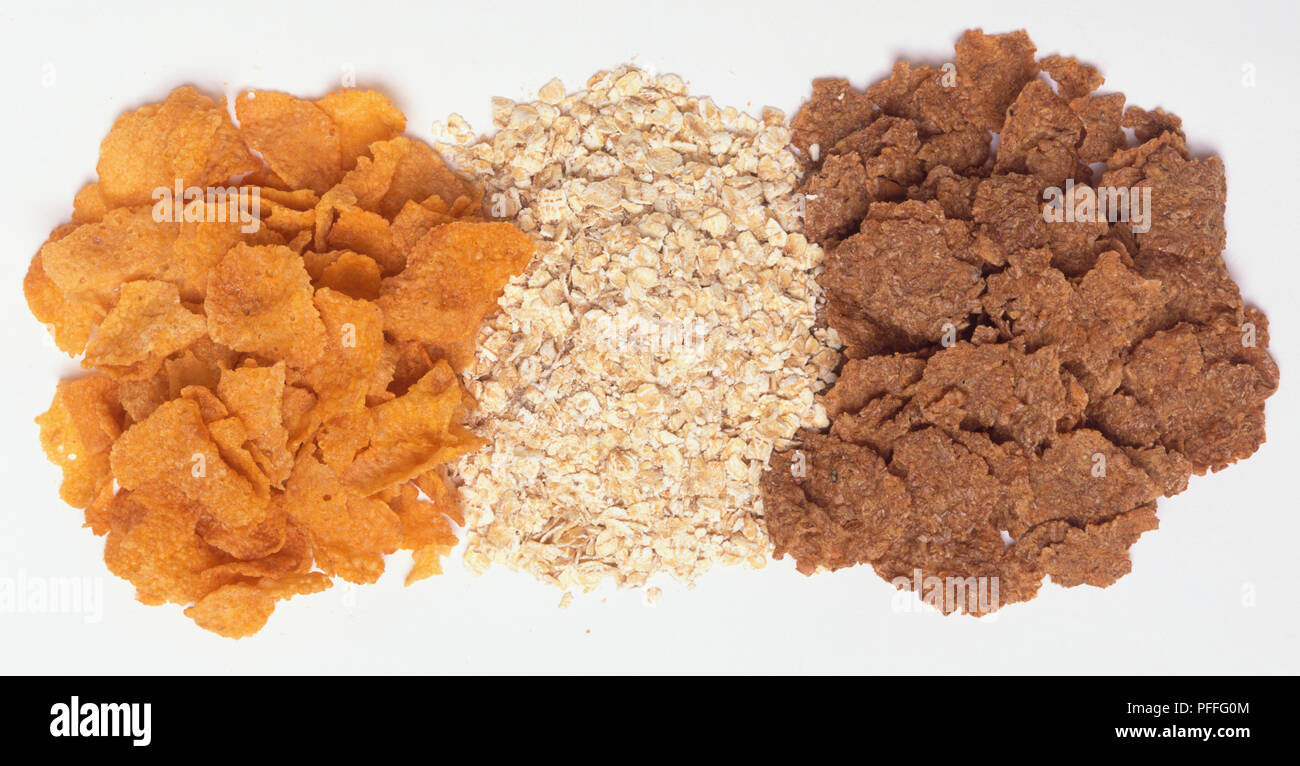 Three types of cereal Stock Photo - Alamy