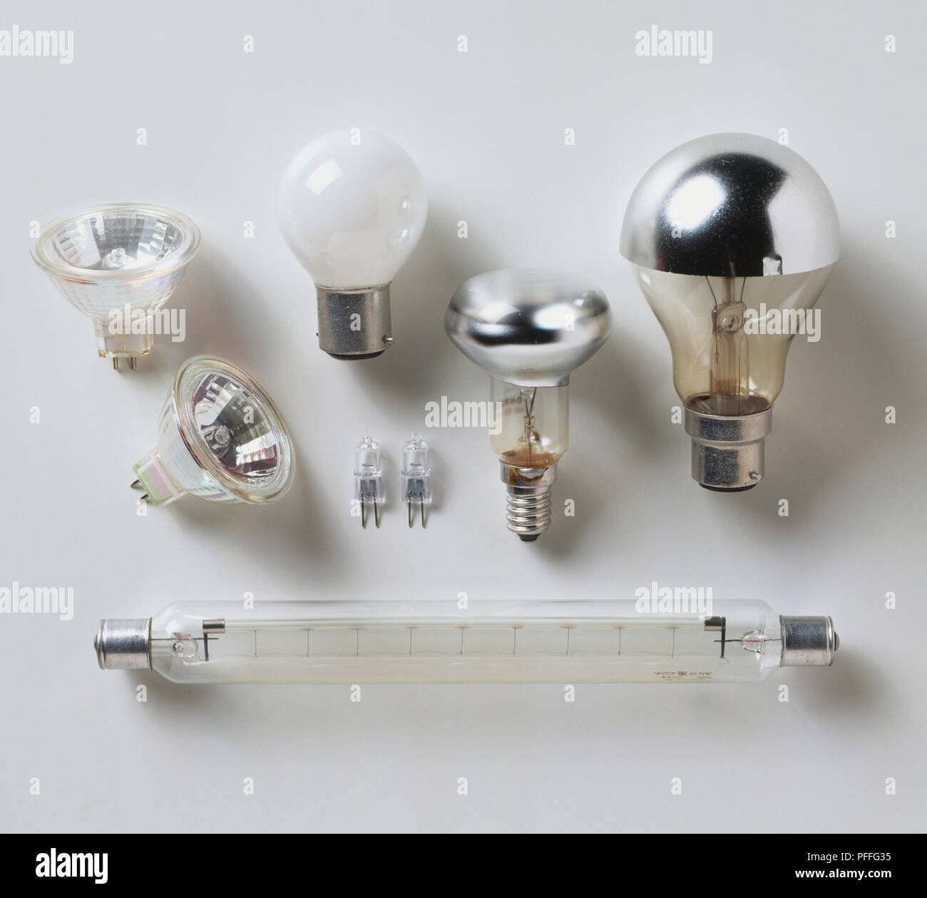 Light tube and assorted light bulbs, close up Stock Photo - Alamy