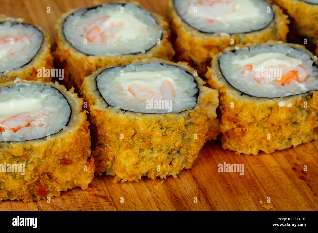 Hot roll with prawn and soft cheese Stock Photo - Alamy