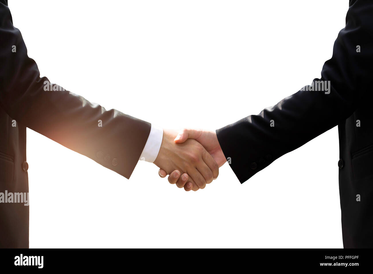Business hand shake isolated Stock Photo - Alamy