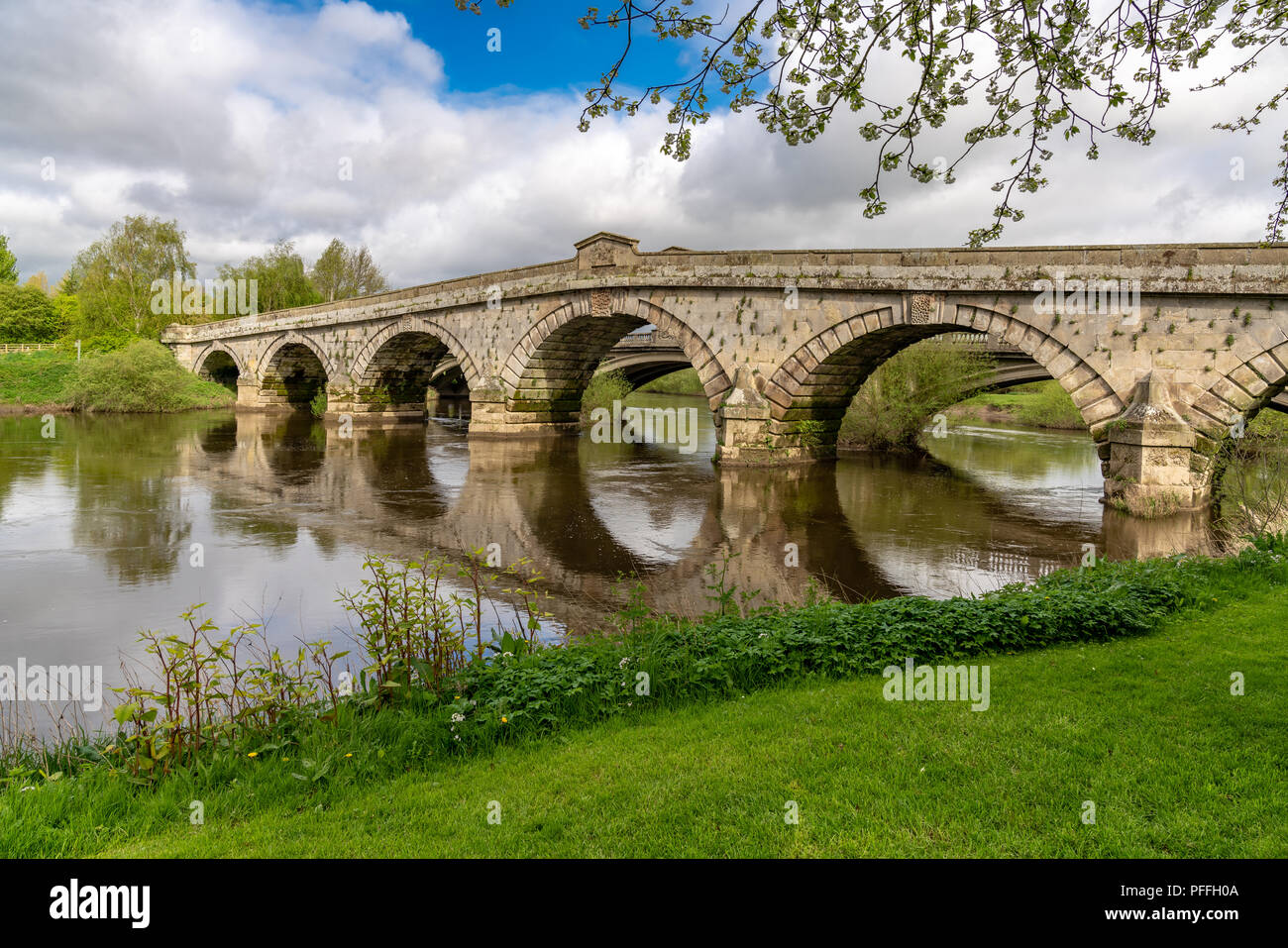 Atcham Old Bridge over the River Severn in Atcham, near Shrewsbury ...