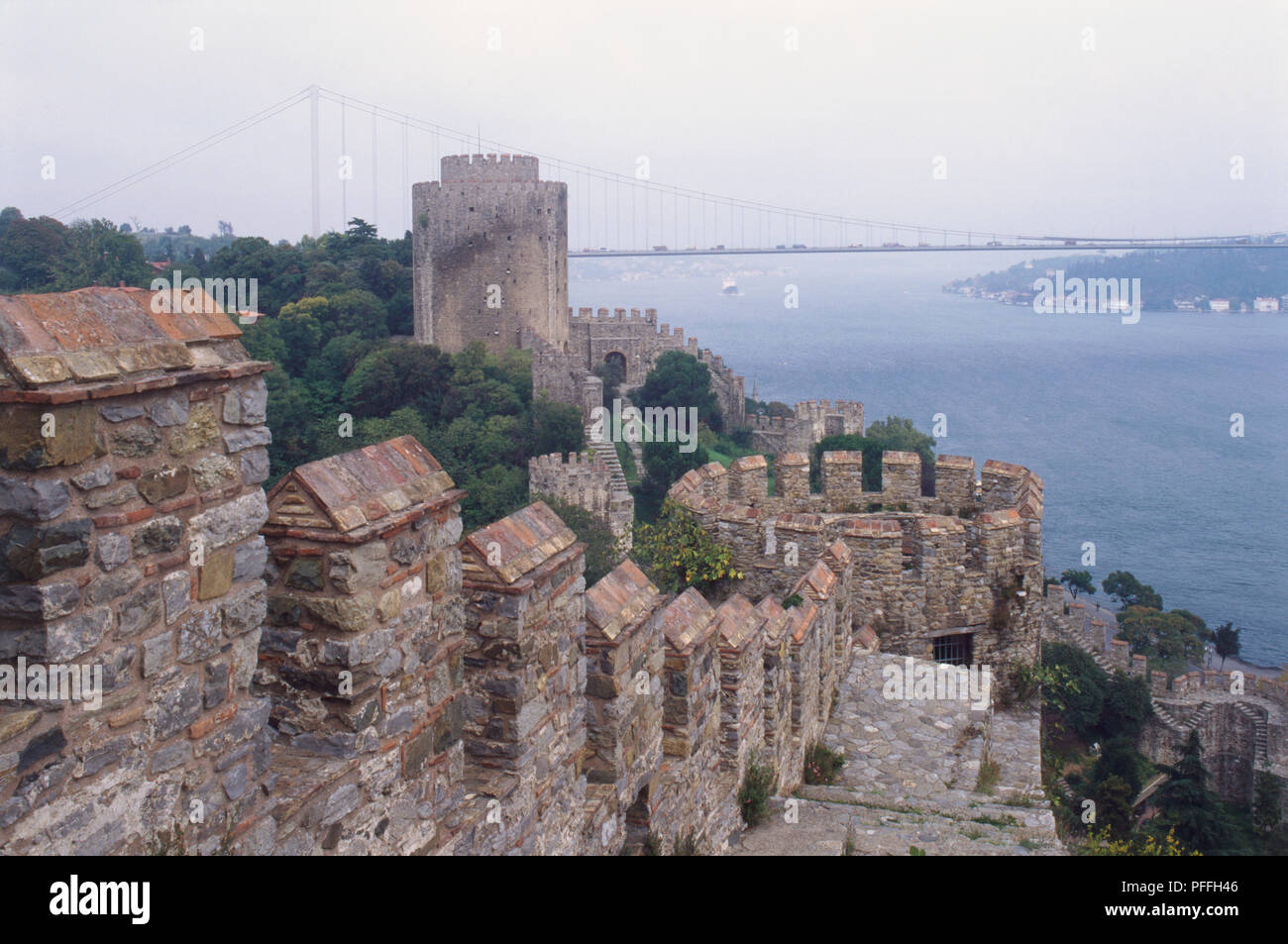 Asia, Turkey, Istanbul, fortress situated at the narrowest point on the ...