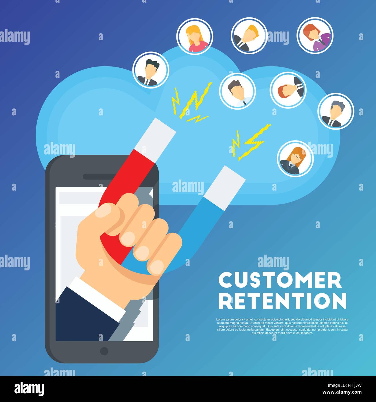 Customer retention concept. Marketing strategy of the company Stock ...