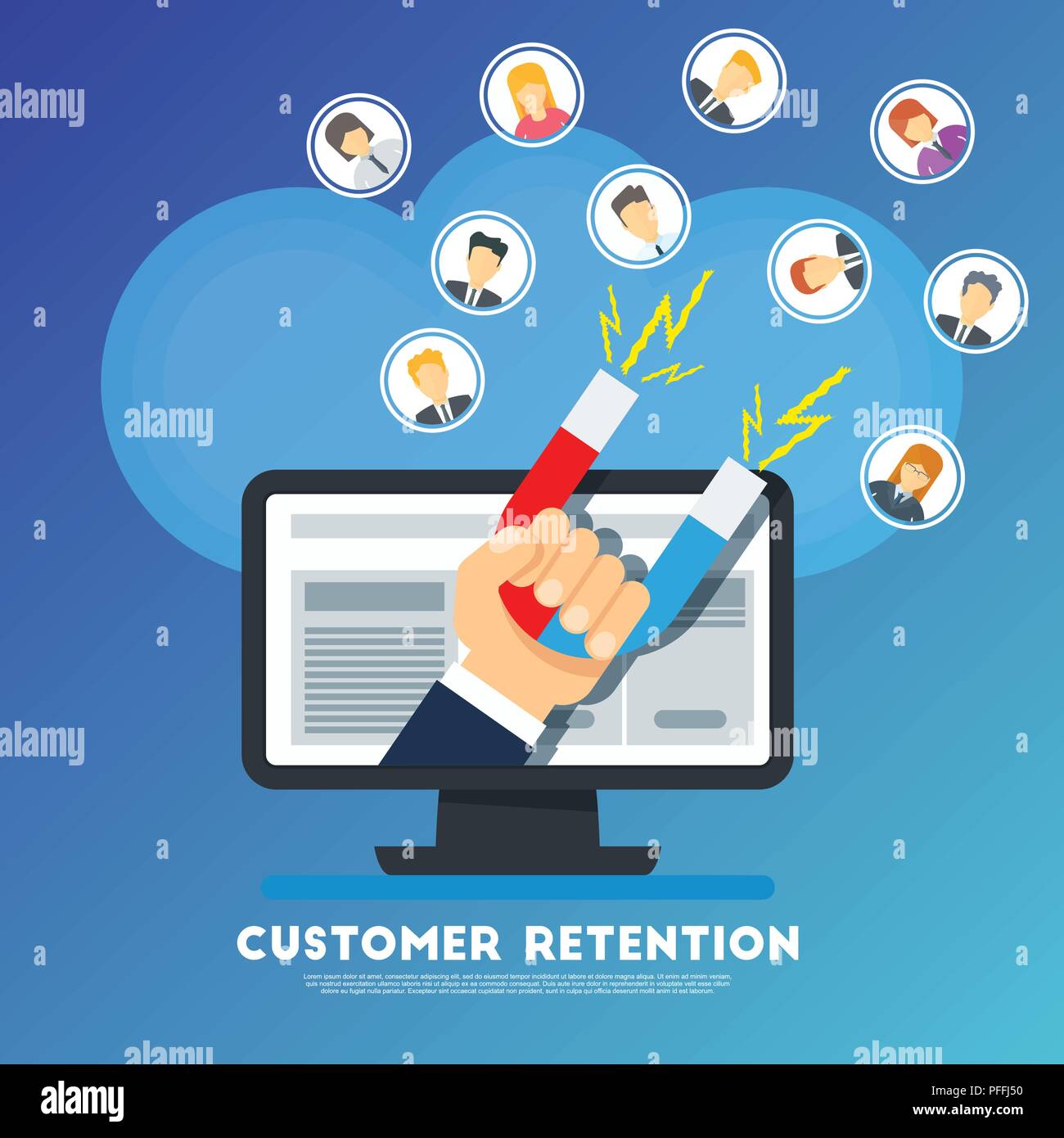 Customer retention concept. Marketing strategy of the company Stock ...