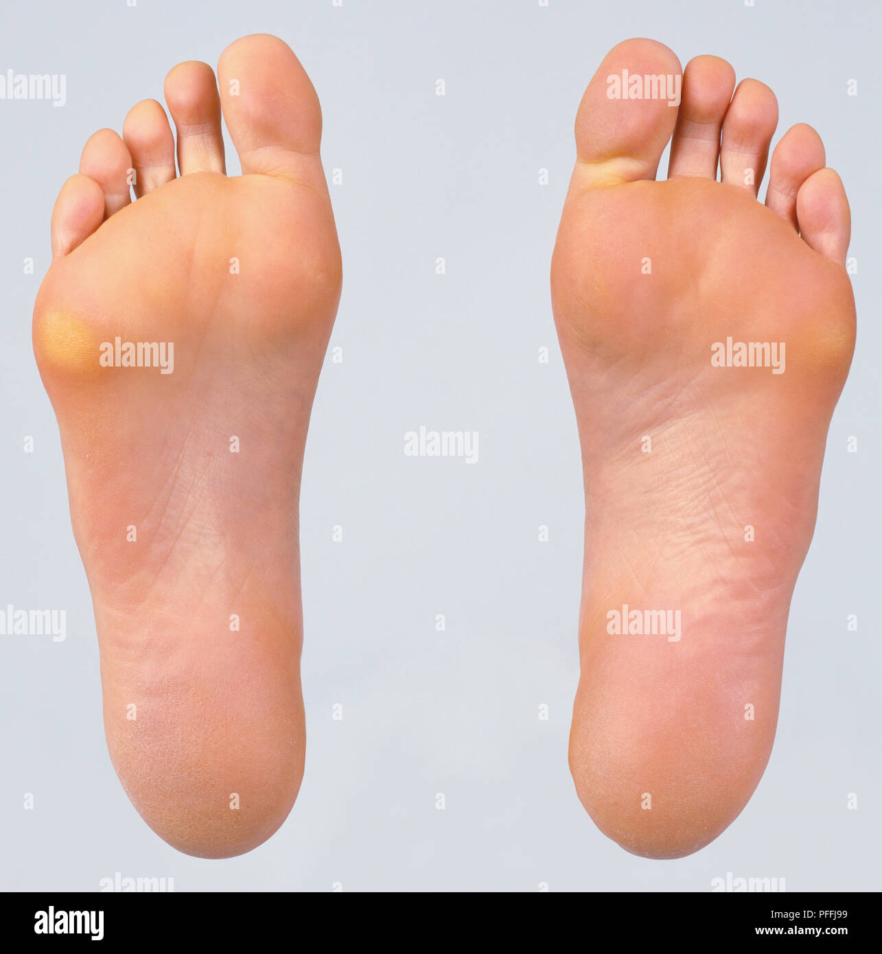 Underside of a pair of female feet Stock Photo - Alamy