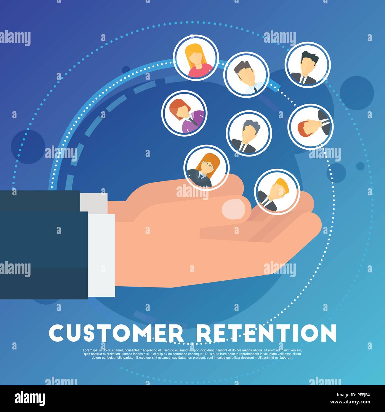 Customer retention concept. Marketing strategy of the company Stock ...