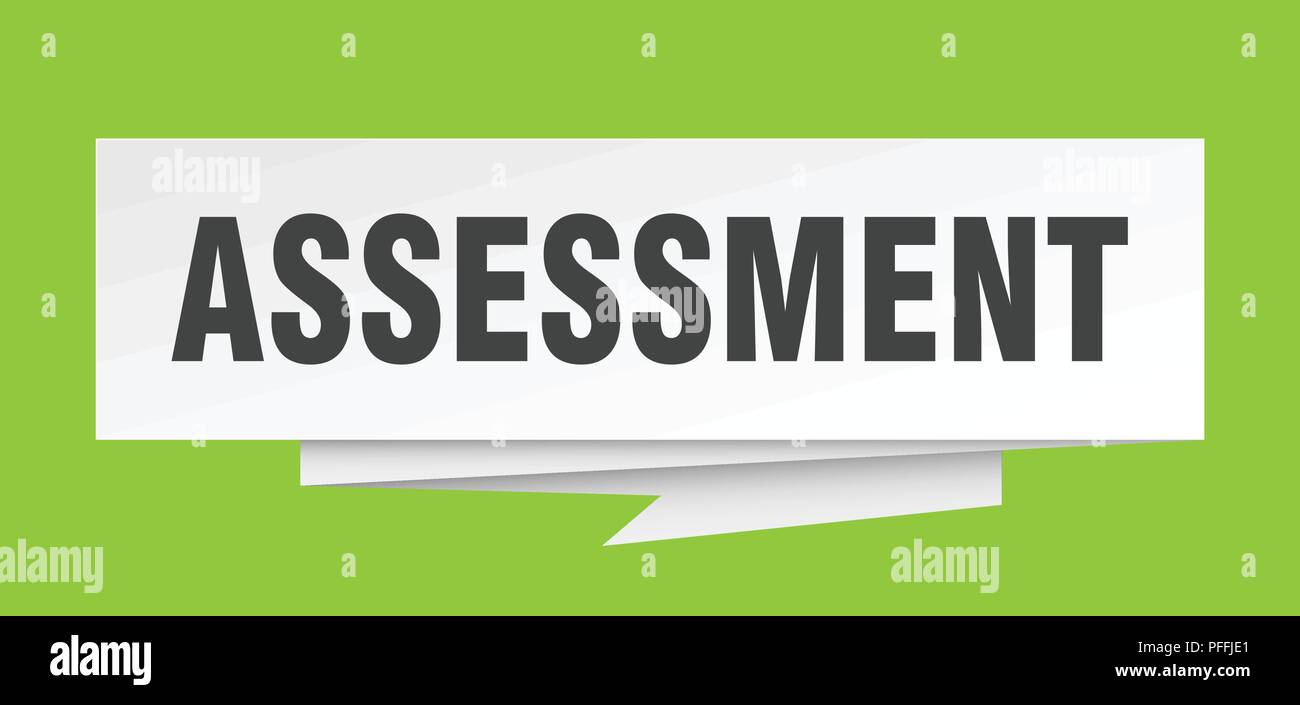 assessment sign. assessment paper origami speech bubble. assessment tag ...