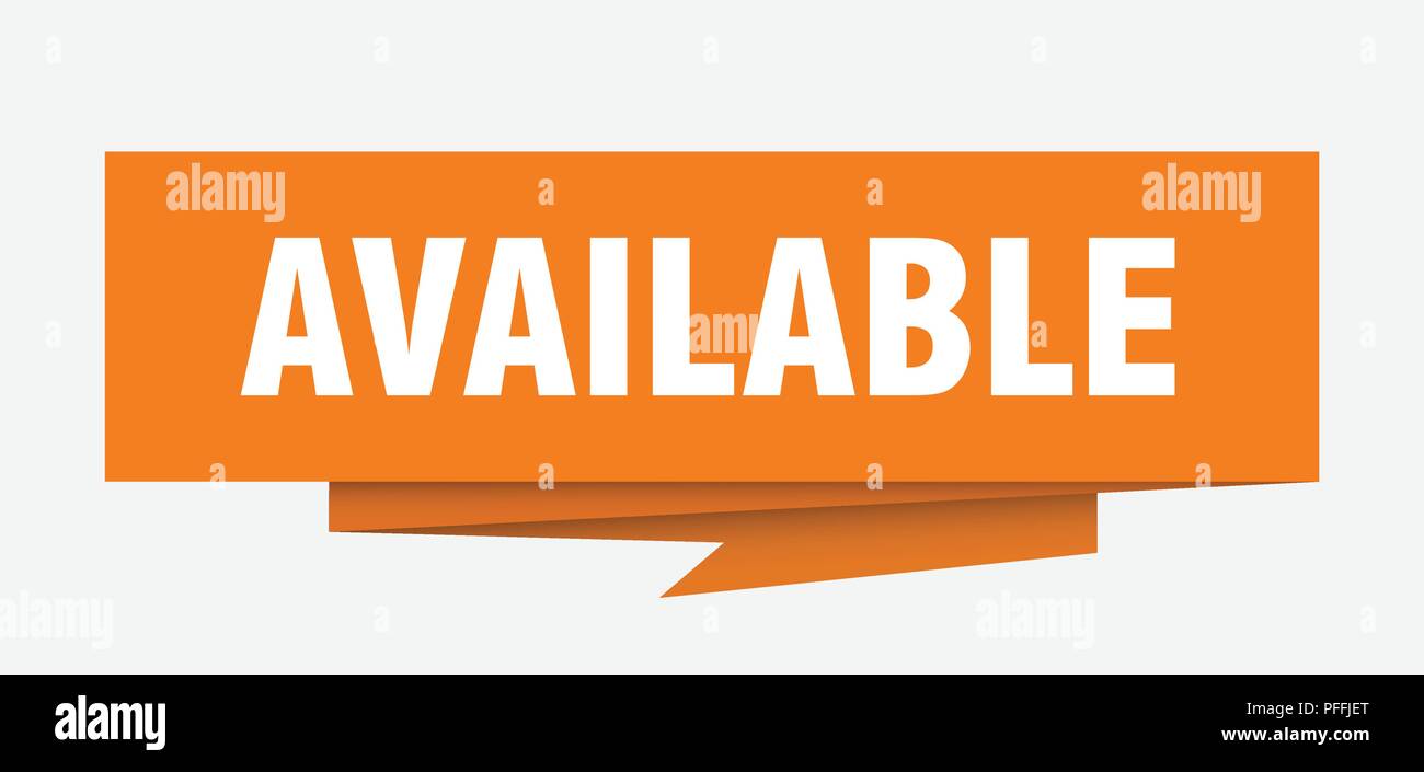 available sign. available paper origami speech bubble. available tag ...