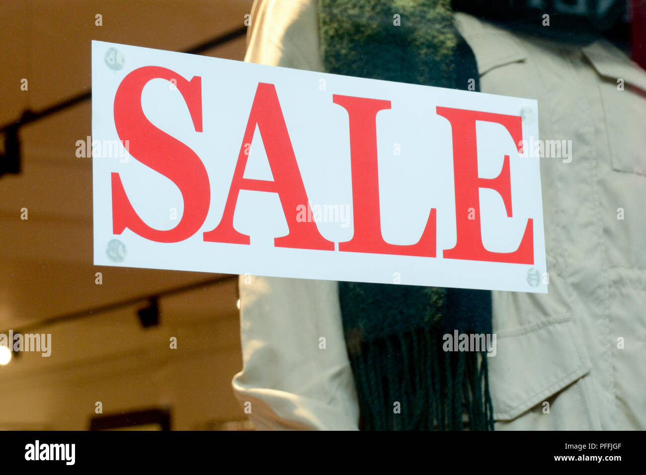 Sale signs outside shop Stock Photo - Alamy