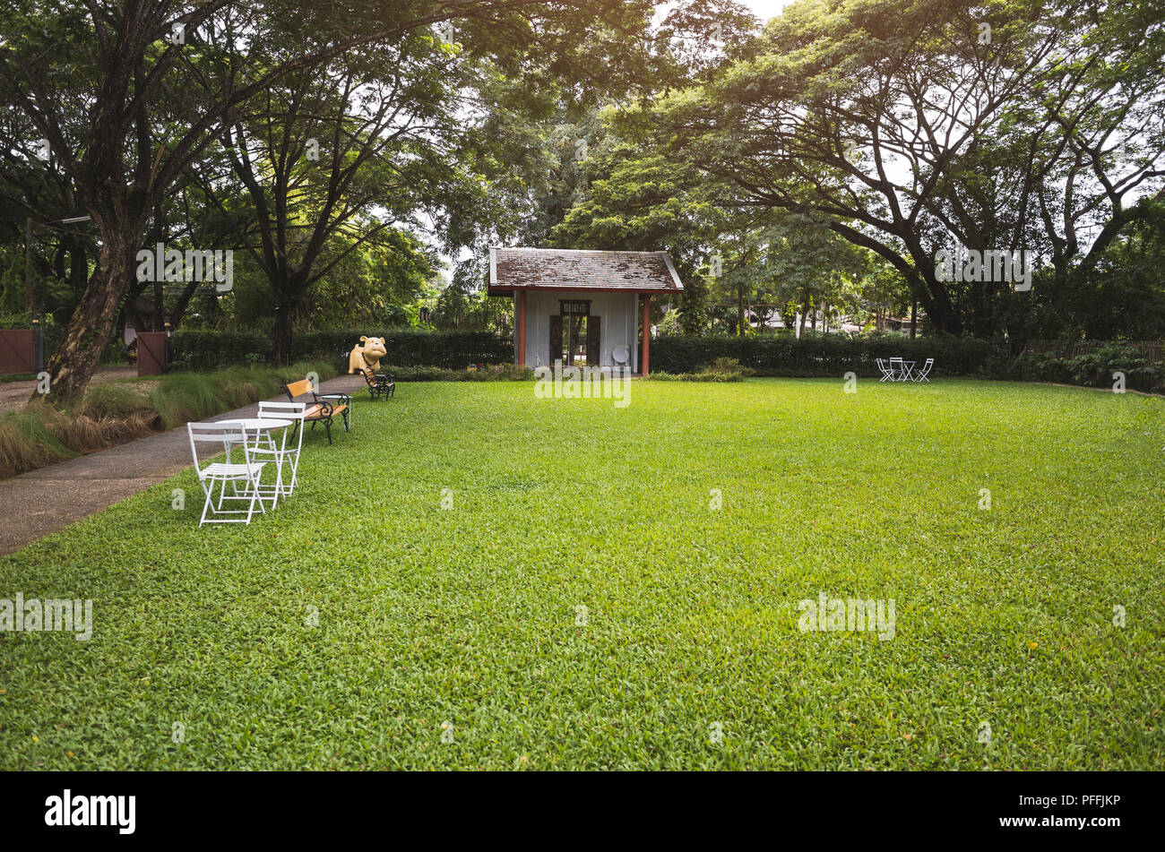 Green Lawn in Landscape Formal Garden Stock Photo - Alamy