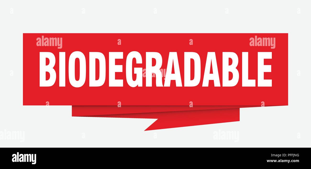 biodegradable sign. biodegradable paper origami speech bubble ...