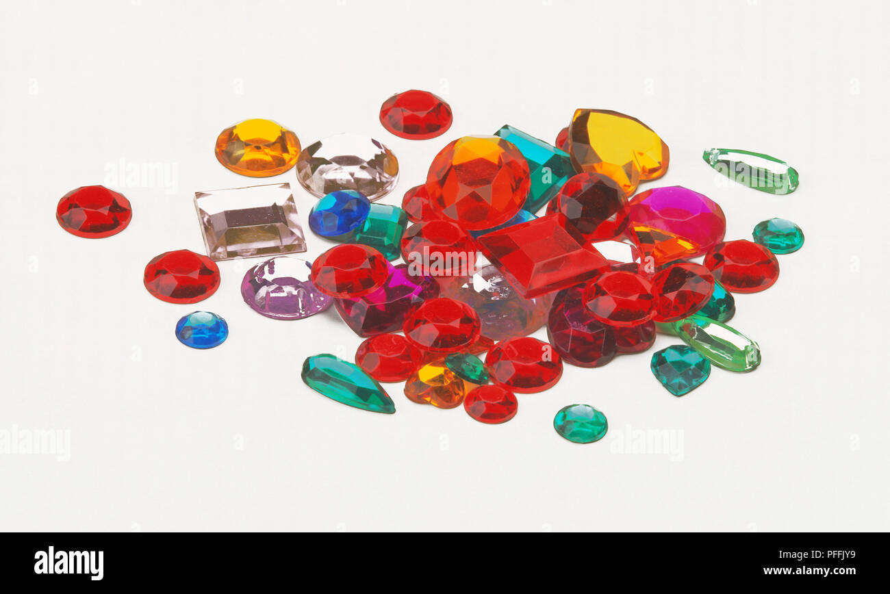 Pile of plastic multicoloured gems Stock Photo - Alamy