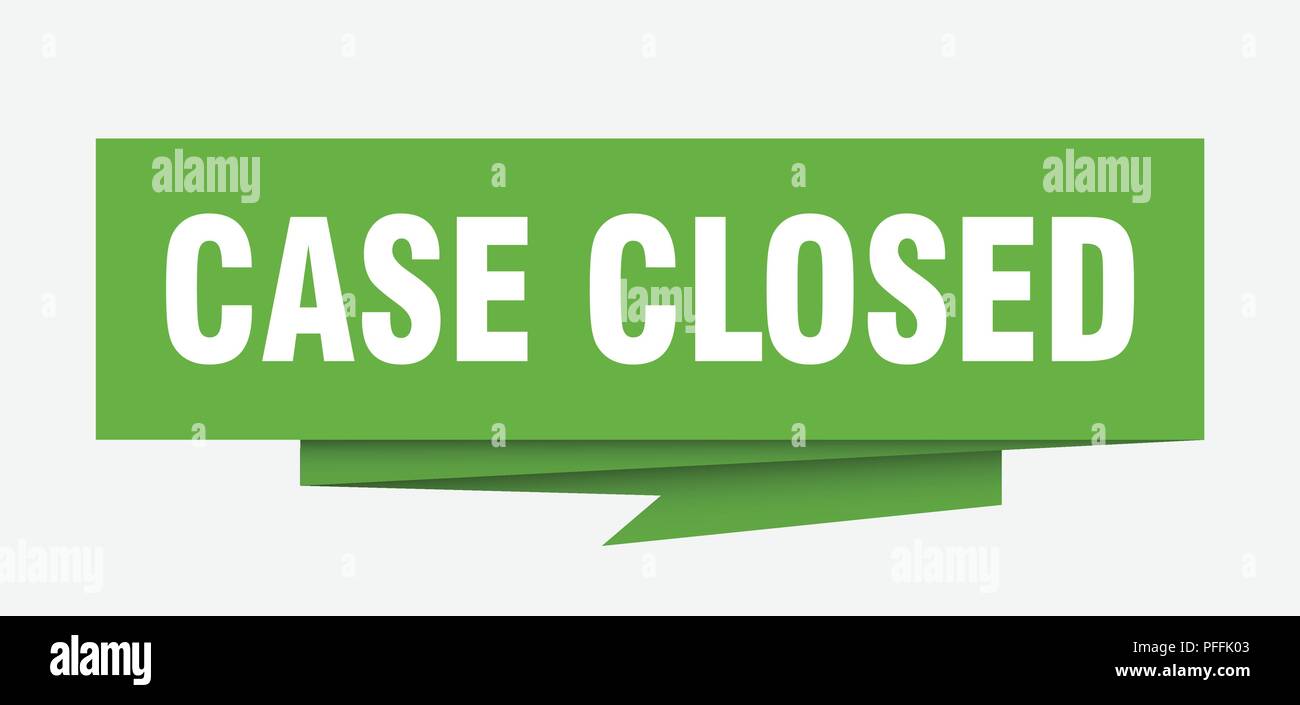 case closed sign. case closed paper origami speech bubble. case closed ...