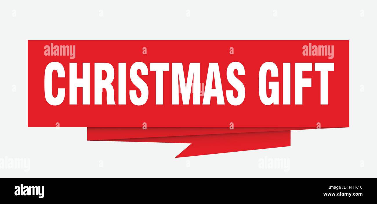 christmas gift sign. christmas gift paper origami speech bubble ...