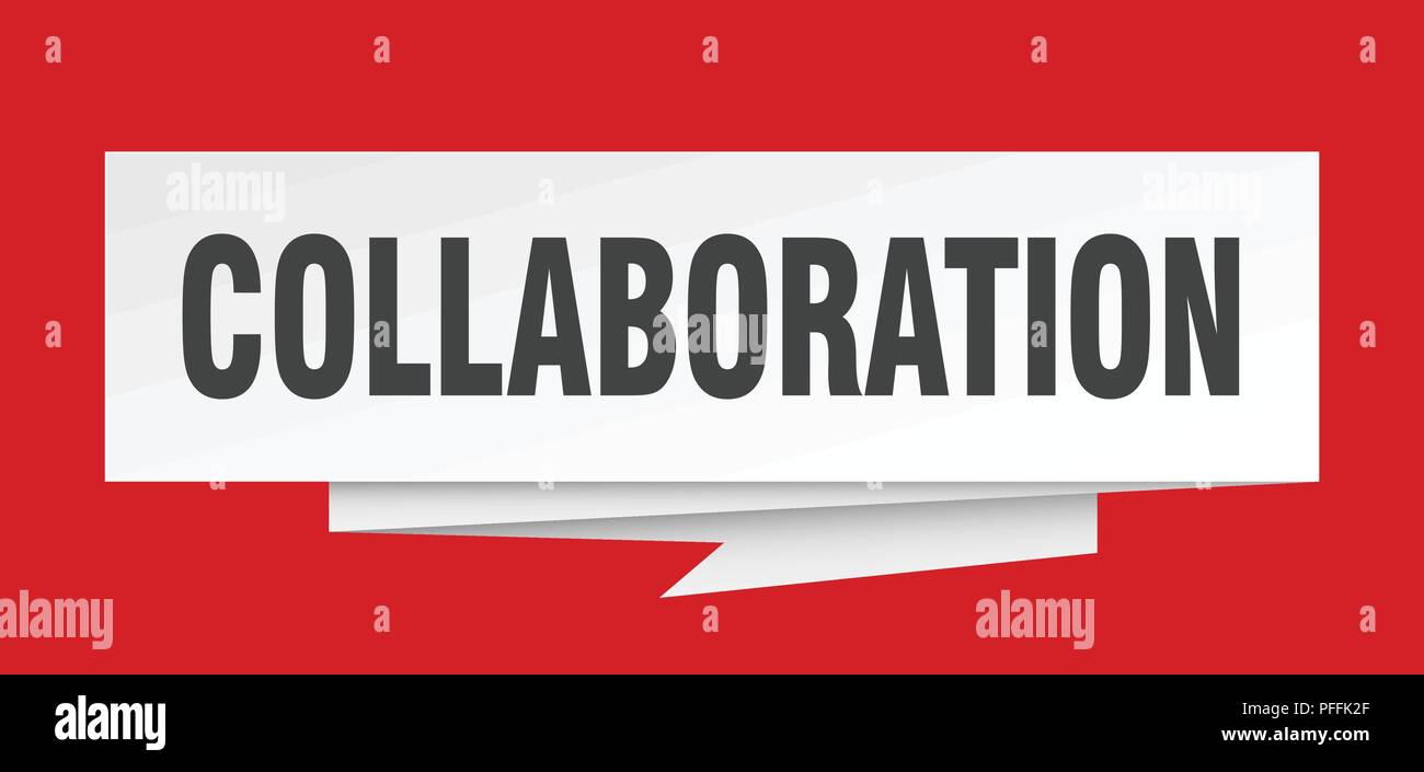 collaboration sign. collaboration paper origami speech bubble ...
