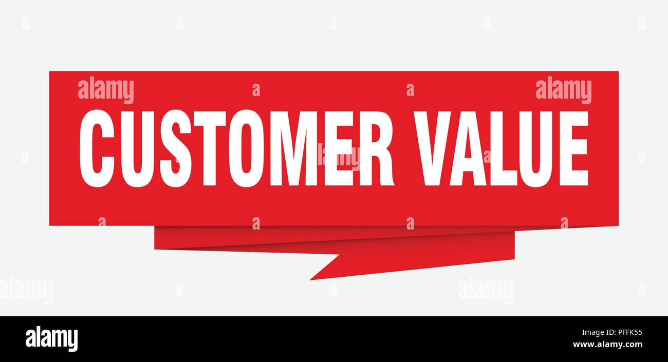 customer value sign. customer value paper origami speech bubble ...