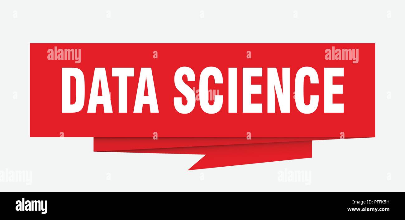 data science sign. data science paper origami speech bubble. data ...