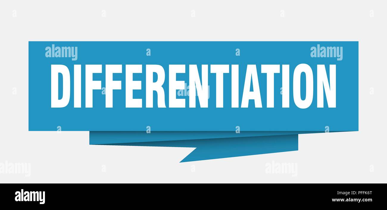 differentiation sign. differentiation paper origami speech bubble ...