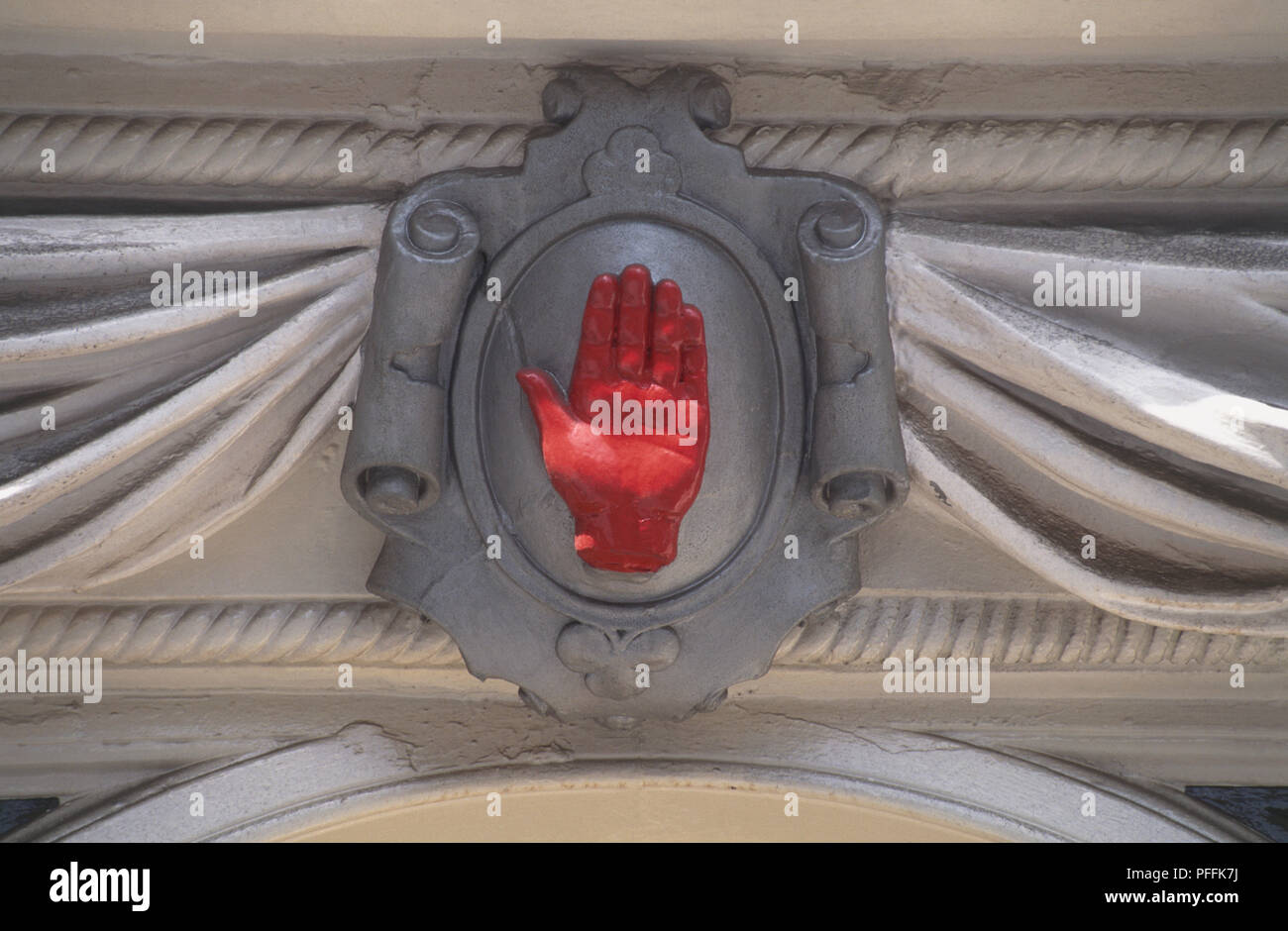 Northern Ireland, Belfast, Linen Hall Library, Red Hand of Ulster ...