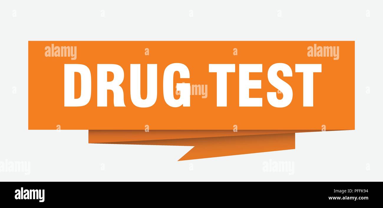 drug test sign. drug test paper origami speech bubble. drug test tag ...