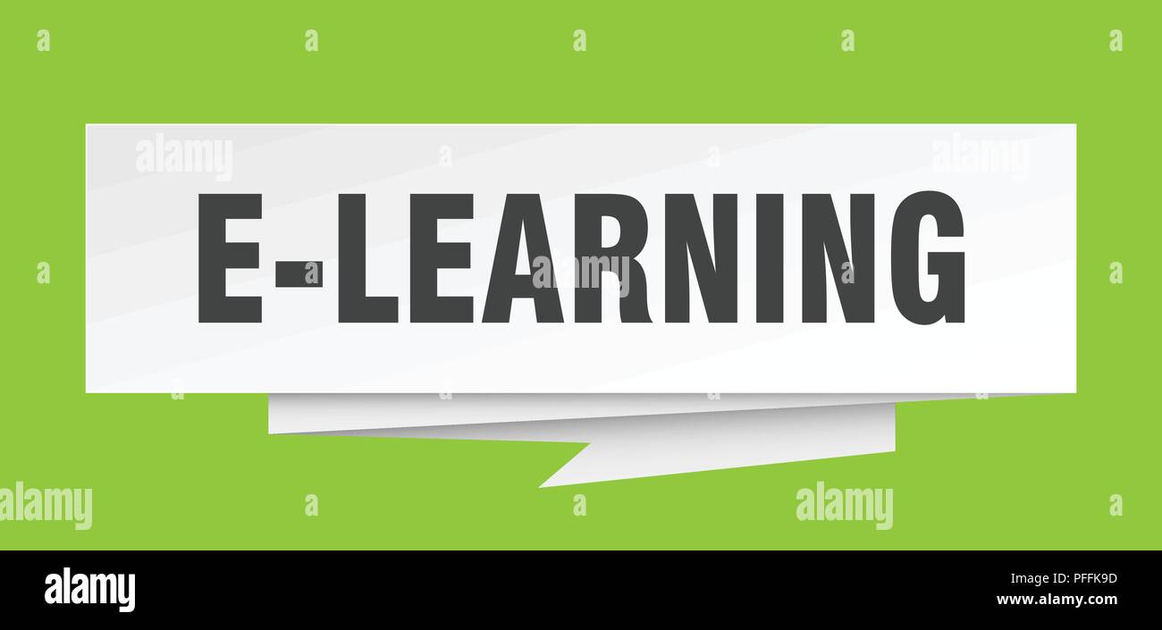 e-learning sign. e-learning paper origami speech bubble. e-learning tag ...